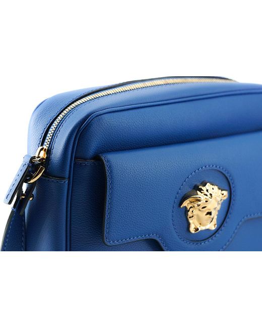 Versace Elegant Calf Leather Camera Case Bag in Blue | Lyst