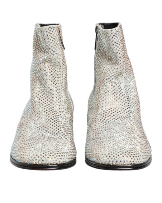 Dolce & Gabbana Rhinestone Ankle Boots in White for Men | Lyst UK