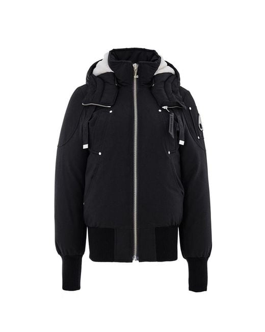 Moose Knuckles Black Nylon Bomber | Lyst UK