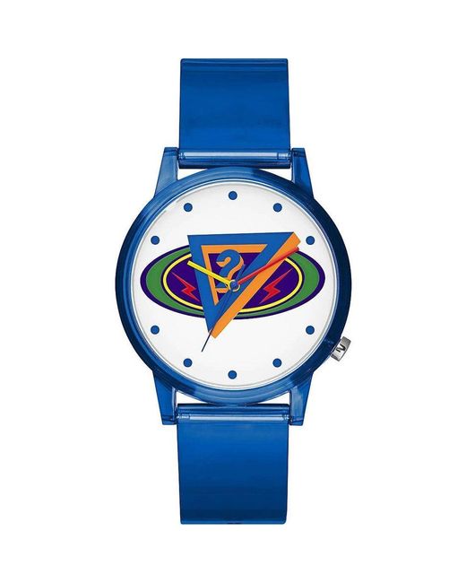Guess Blue Resin Watch | Lyst UK