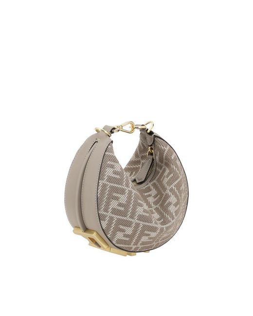 Fendi Graphy Mini Hobo Bag in Metallic | Lyst