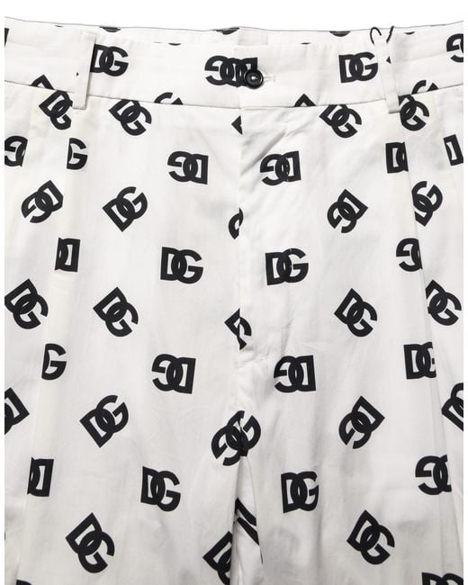 Dolce & Gabbana White Logo Skinny Leg Dress Men Trouser Pants in Grey ...