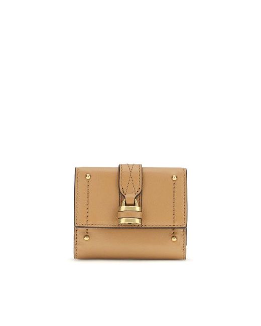 Chloé Lamb Ovis Aries Aries Wallet in Natural | Lyst UK