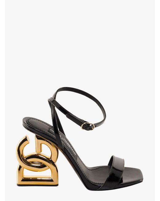 Dolce & Gabbana Leather Ankle Strap Sandals in Black | Lyst Dolce & Gabbana Leather Ankle Strap Sandals in Black | Lyst