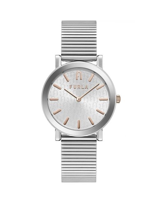 Furla Gray Stainless Steel Dress Watch in Metallic | Lyst UK