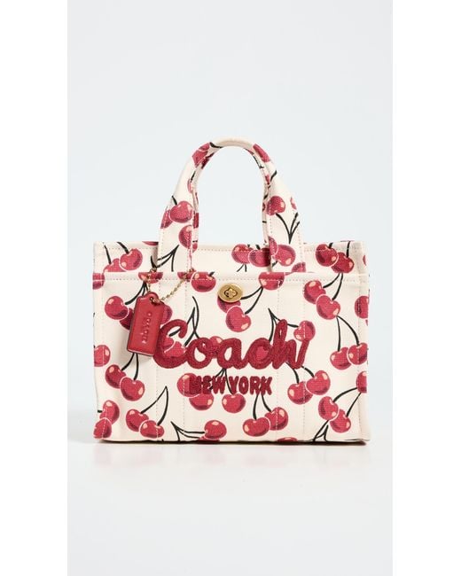 COACH Cherry Print Cargo Tote 26 in Red | Lyst