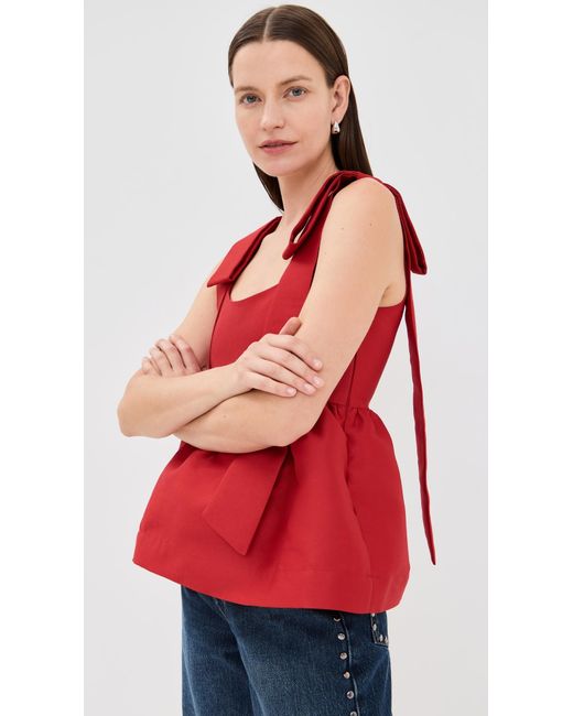 ALIGNE Alina Tie Sleeve Top in Red | Lyst