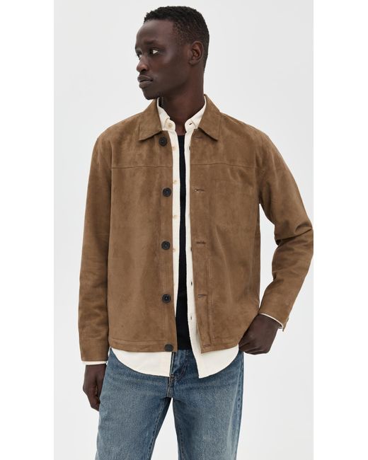 Club Monaco Nappa Suede Jacket in Brown for Men | Lyst