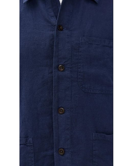 Polo Ralph Lauren Linen Chore Jacket in Blue for Men | Lyst