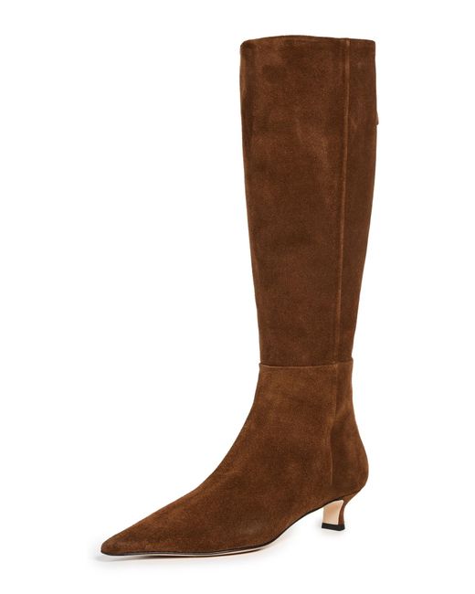 Aeyde Zazie Cow Suede Leather Boots in Brown | Lyst