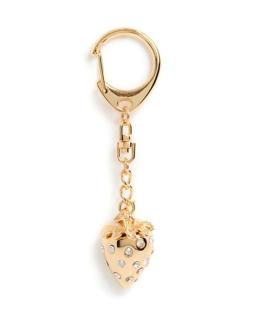 Kenneth Jay Lane Strawberry Keychain in Metallic | Lyst