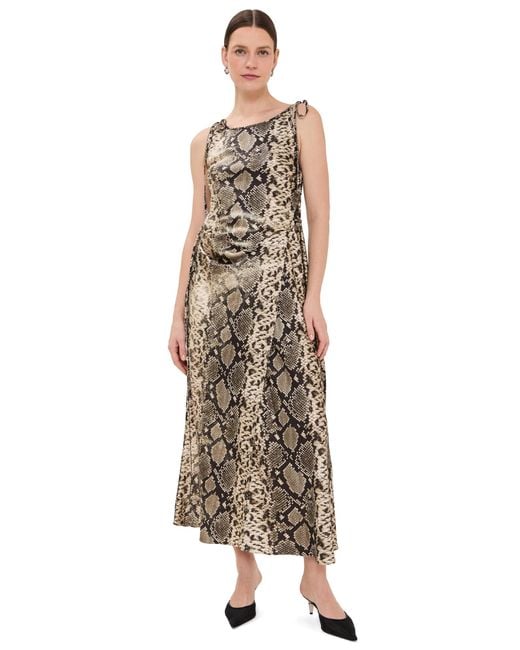 Acne Studios Python Fluid Seersucker Dress in Natural | Lyst