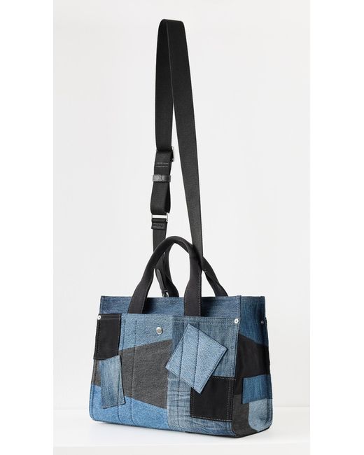 COACH Denim Patchwork Cargo Tote in Blue | Lyst