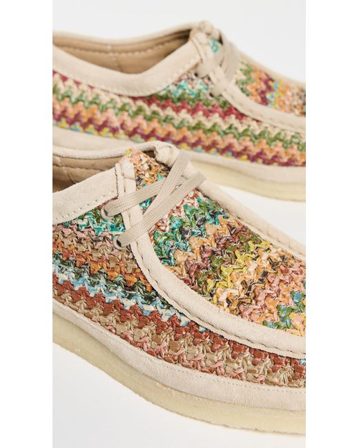 Clarks Somerset Collection Raffia Wallabee Shoes in White for Men | Lyst