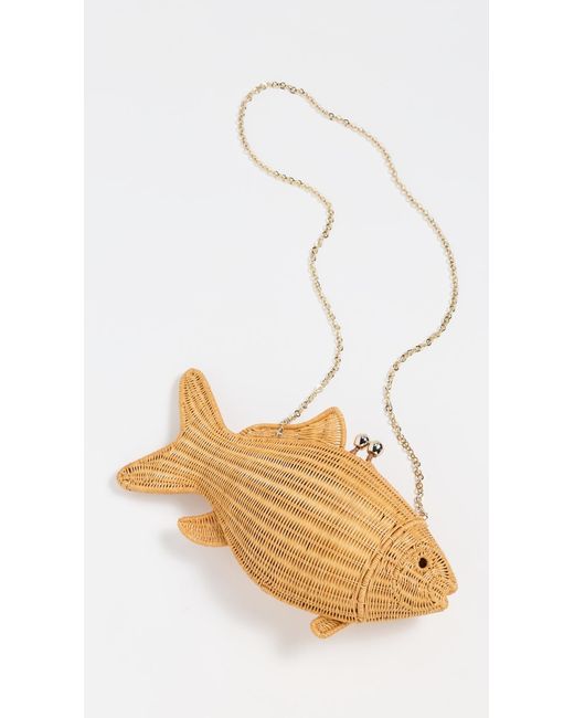 Serpui Theo Fish Clutch in White | Lyst