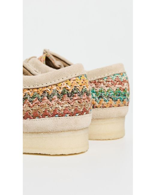 Clarks Somerset Collection Raffia Wallabee Shoes in White for Men | Lyst