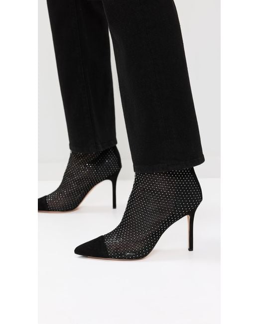 Veronica Beard Lisa Cap Toe Mesh Booties 5mm in Black | Lyst