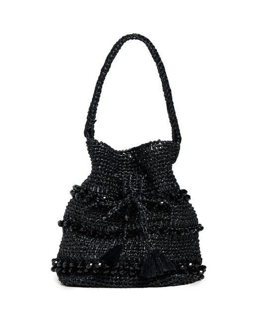 Maria La Rosa Crystal Bucket Bag in Black | Lyst