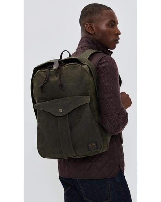 Filson Tin Cloth Journeyman Backpack in Black for Men | Lyst