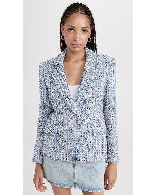 Generation Love Eliza Tweed Blazer in Blue | Lyst