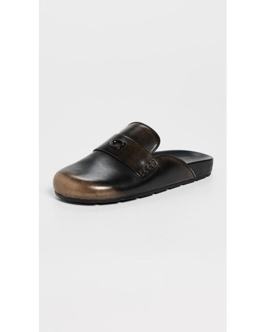COACH Sculpted C Loved Leather Clog in Black | Lyst