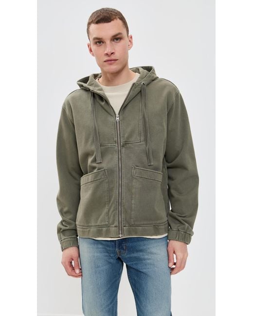 Alex Mill Fleece Track Jacket in Green for Men | Lyst