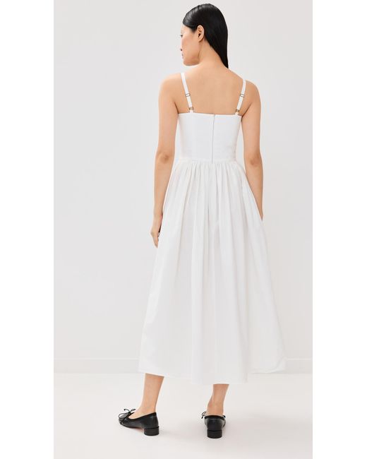 Tanner Fletcher Betty Bow Midi Dress in White | Lyst