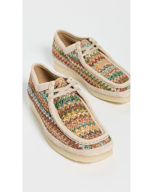 Clarks Somerset Collection Raffia Wallabee Shoes in White for Men | Lyst