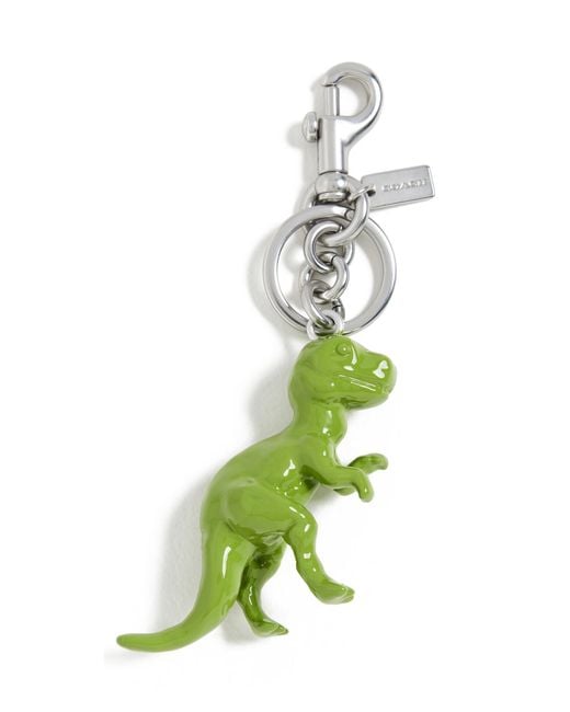 COACH T-Rex Bag Charm Key Chain in White | Lyst