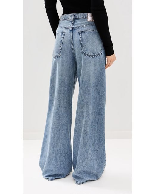 Rag & Bone Featherweight Sofie High-rise Full Length Wide Jeans in Blue ...