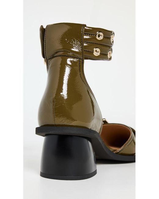 Ganni Buckle Open Cut Pumps in Black | Lyst