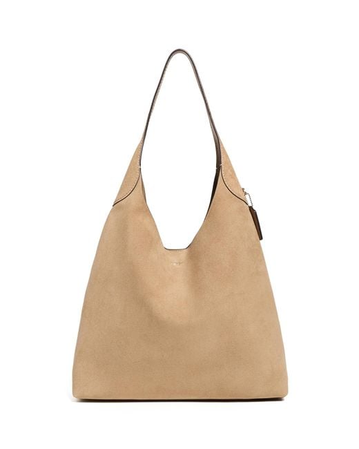COACH Suede Brooklyn Shoulder Bag 39 in Natural | Lyst