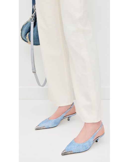Paris Texas Jessica Western Slingbacks 35Mm in Blue | Lyst