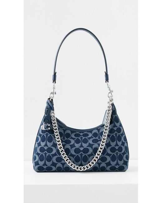 COACH Washed Denim Signature Juliet Shoulder Bag in Blue | Lyst