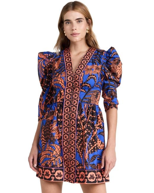 FARM Rio Short Sleeve Mini Dress in Red | Lyst