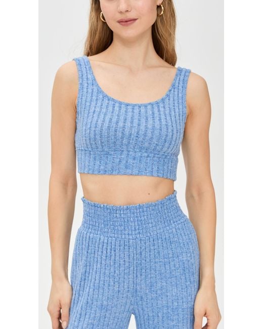 Z Supply Zoe Mini Rib Tank Bra in Blue | Lyst