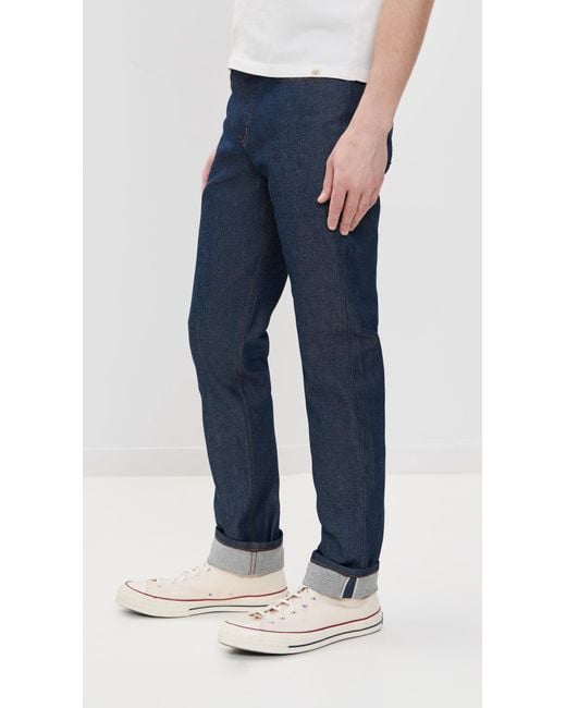 Naked & Famous Weird Guy Natural Selvedge Jeans in Blue for Men | Lyst