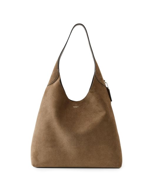 COACH Suede Brooklyn Shoulder Bag 39 in Brown | Lyst