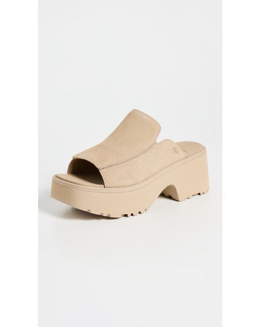 UGG New Heights Slides in Natural | Lyst
