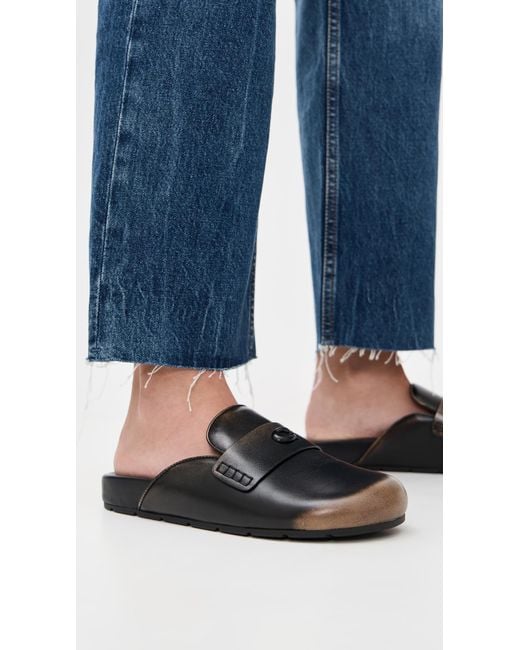 COACH Sculpted C Loved Leather Clog in Black | Lyst