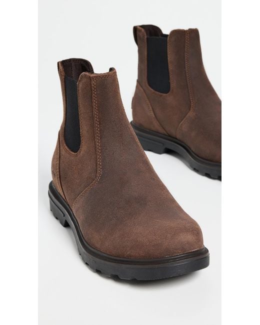 Sorel Carson Chelsea Waterproof Boots in Brown for Men | Lyst