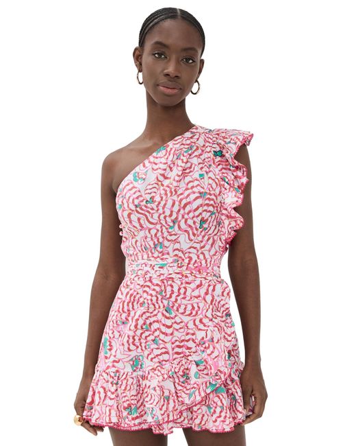 Poupette Poupette T Barth Corinne Ct Mini Dre Pink Wing Fower in Red | Lyst