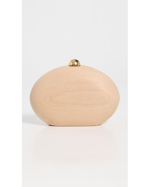 Alexis Athena Wood Clutch in Natural | Lyst