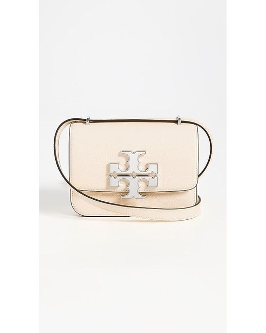 Tory Burch Small Eleanor Pebbled Convertible Shoulder Bag in Natural | Lyst
