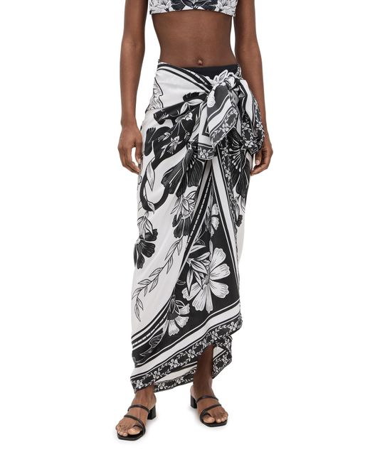 FARM Rio Flower Leopards Panneaux Sarong in Black | Lyst