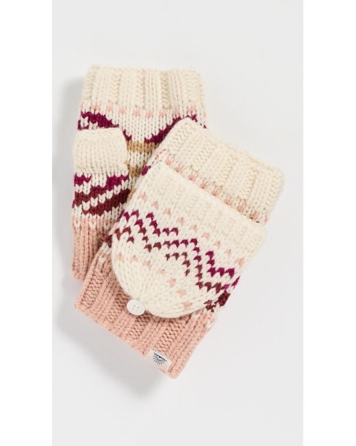 Faherty Color Pop Fair Isle Mittens in Pink | Lyst