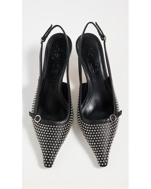 Aeyde Saba Mini Studs Nappa Leather Pumps in Black | Lyst