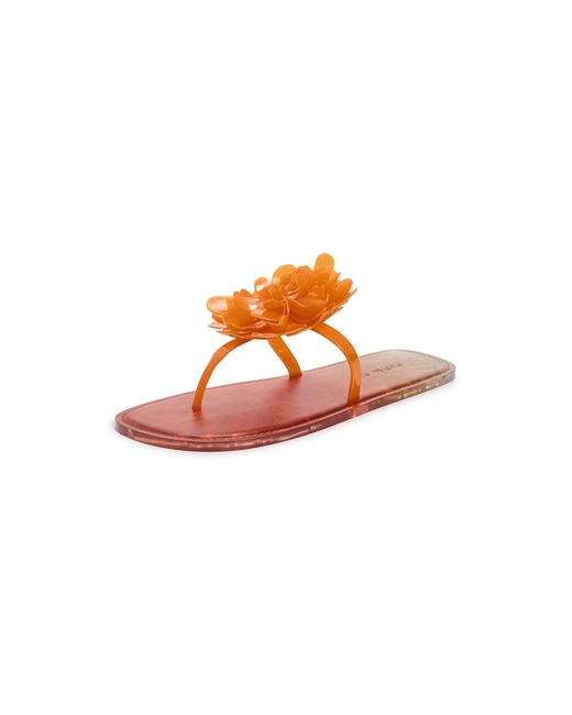 FARM Rio Flower Jelly Flat Sandals in Orange | Lyst