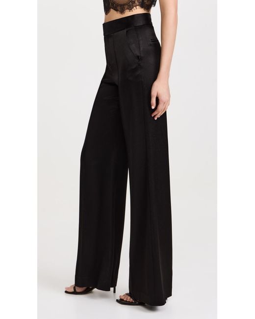 Alice + Olivia Alice + Olivia Dylan Satin Pants in Black | Lyst