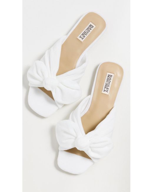 Badgley Mischka Darla Slides in White | Lyst